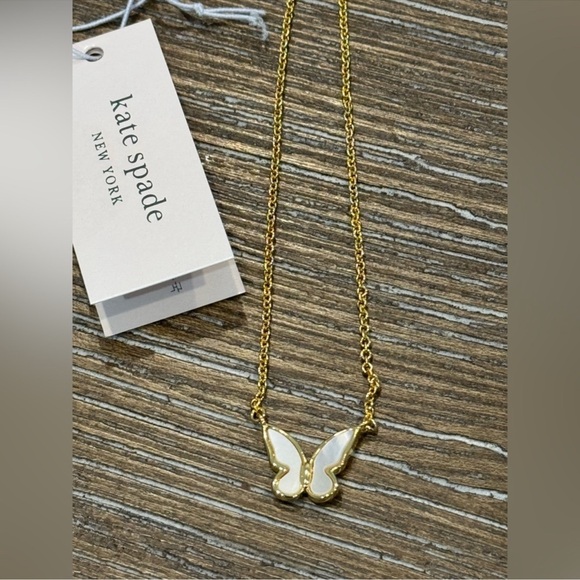 kate spade | Jewelry | Kate Spade Gold And Pearl Butterfly Necklace ...